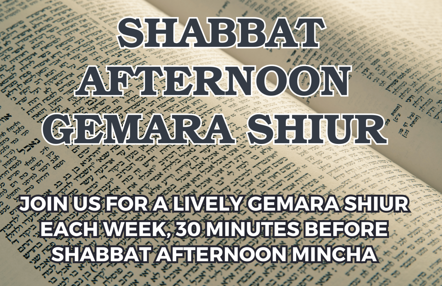 Shabbat Afternoon Gemara Shiur | Lincolnwood Jewish Congregation ...