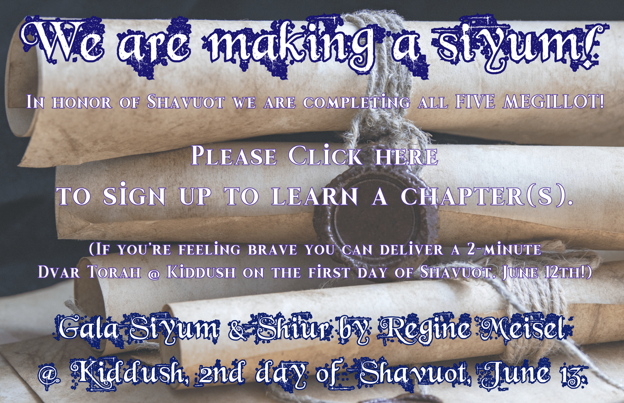 Shavuot Siyum | Lincolnwood Jewish Congregation - Modern Orthodox ...